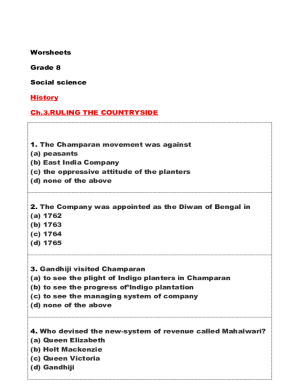 Fillable Online Worksheet, class VIII History, Chapter 3 Ruling the ...