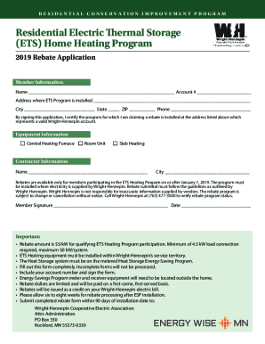 Fillable Online Residential Electric Thermal Storage (ETS) Home Heating ...