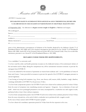 Fillable Online SELF DECLARATION ICW ARTICLES 46 and 47 ... Fax Email ...