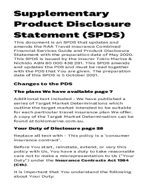 Fillable Online Product Disclosure Statement Easy Travel Insurance Fax ...