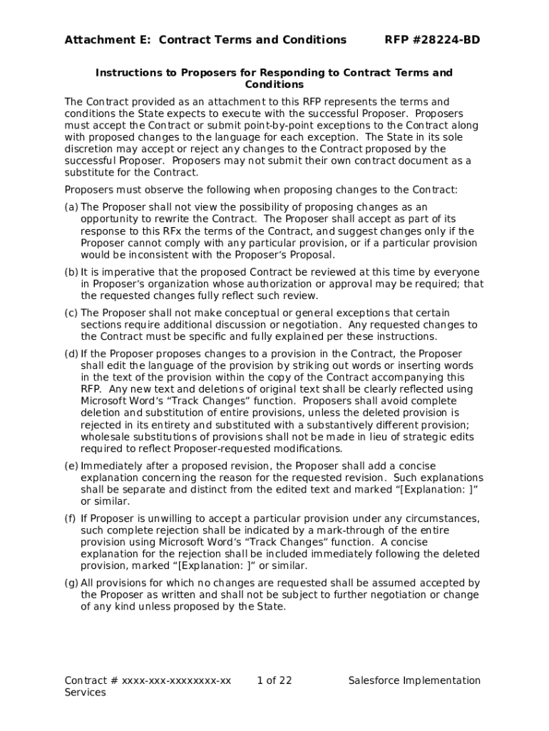 Attachment E: Contract Terms and Conditions - VendorNet Doc Template | pdfFiller