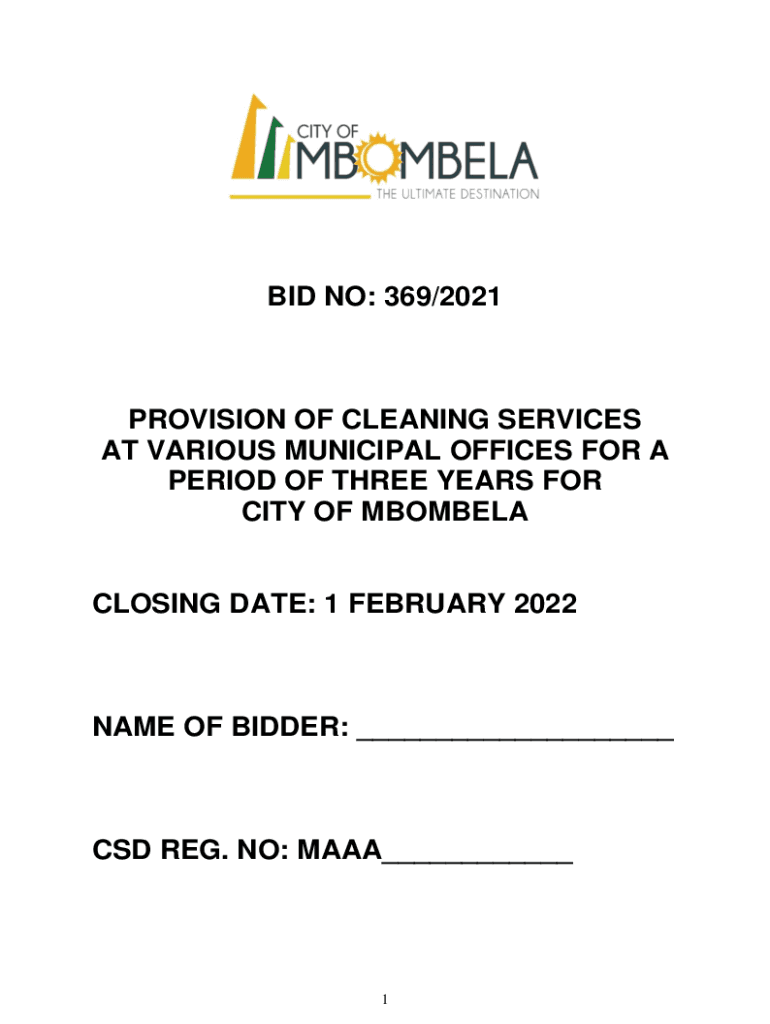 Fillable Online Janitorial Cleaning Services - DND Gander - Tender ...