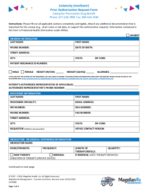 Fillable Online Livtencity (maribavir) Prior Authorization Request Form ...