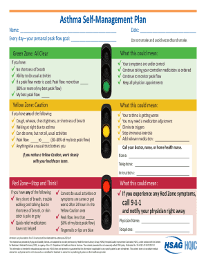 Fillable Online Asthma Self-Management Plan. Asthma Self-Management ...