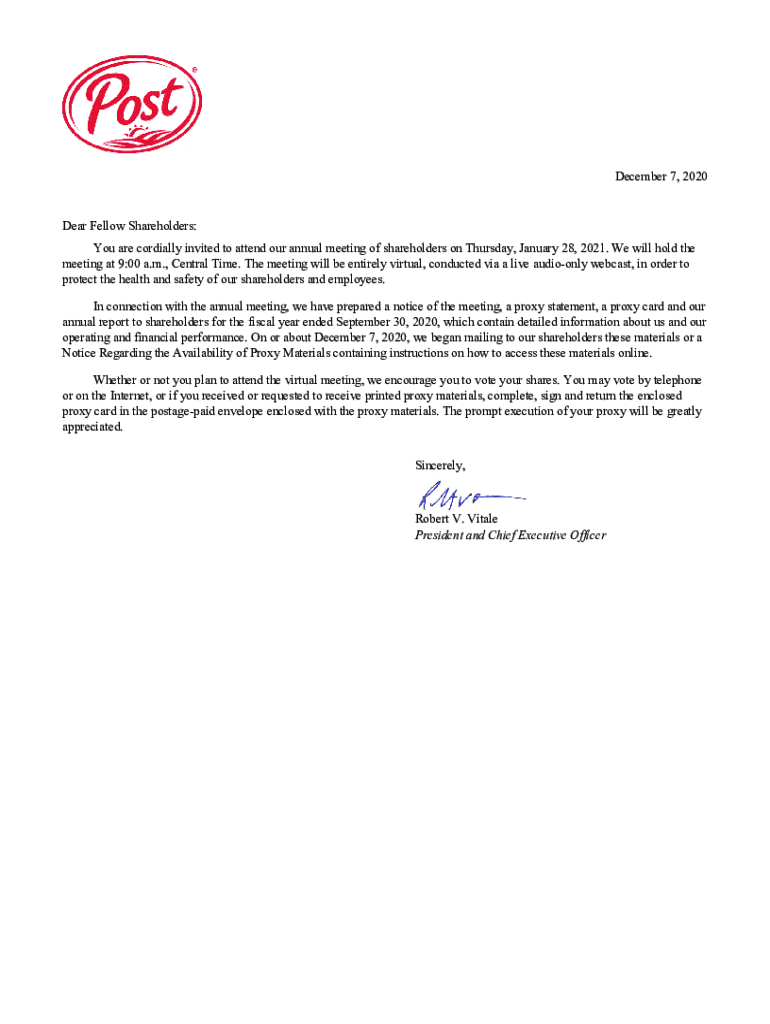 Fillable Online letter from our executive chairman - A Service From ...