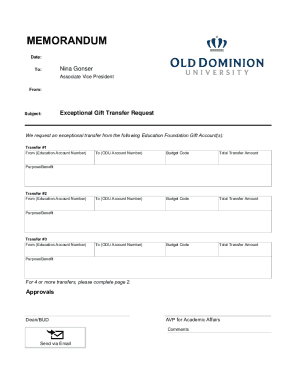 Fillable Online Exceptional Gift Transfer Request Form. Exceptional ...