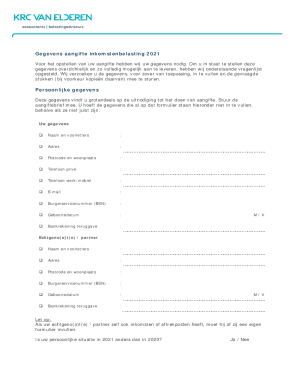 Invulbaar Online Wij verzoeken u de gegevens, voor zover van toepassing ...