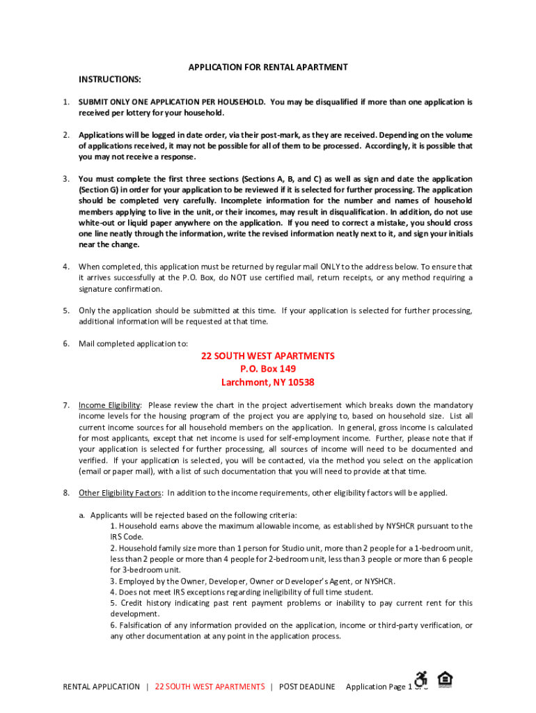 Fillable Online APPLICATION FOR RENTAL APARTMENT - RentCafe Fax Email ...