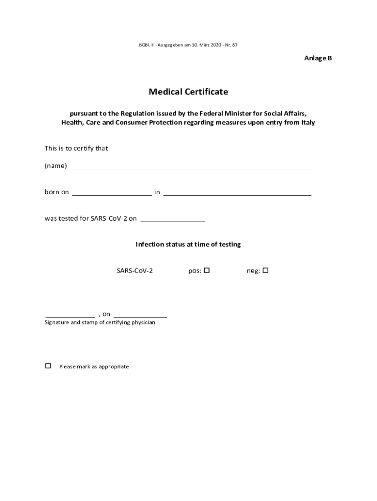 Fillable Online Anlage C Medical Certificate - RIS Fax Email Print ...