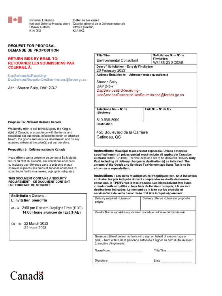 Fillable Online National Defence Canada Headquarters, 101 Colonel by Dr ...