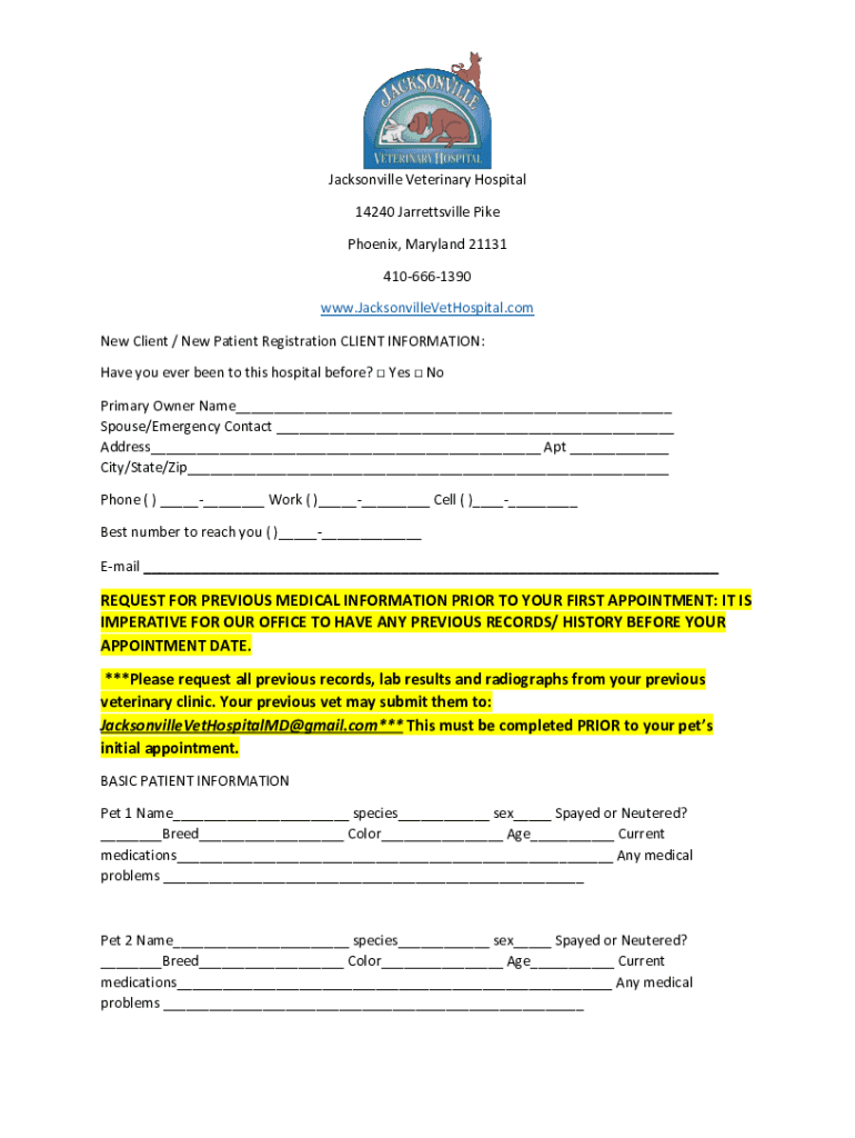 Fillable Online Jacksonville Veterinary Hospital--Surgery Consent Form ...