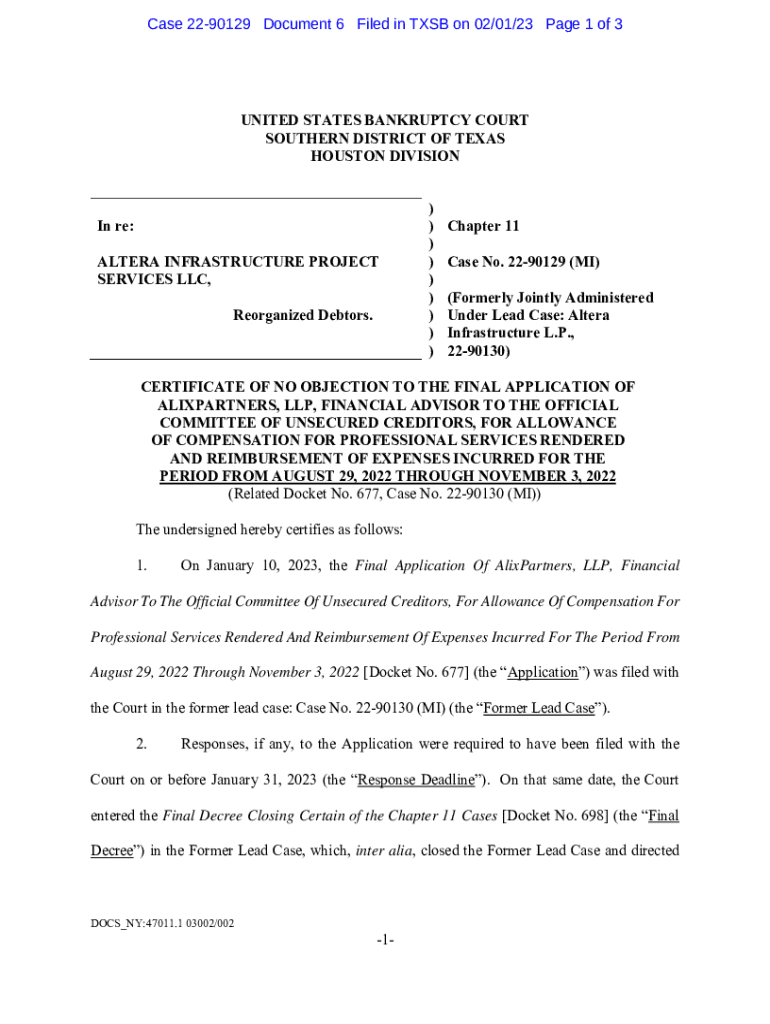 Fillable Online Altera Infrastructure enters Chapter 11 to tackle its debt Fax Email Print ...