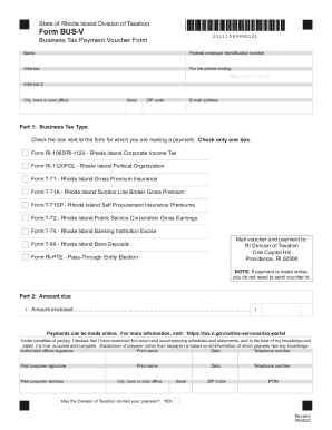 Fillable Online tax ri Form BUS-V - RI Division of Taxation - RI.gov ...