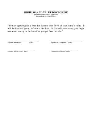 Fillable Online mortgage loan origination disclosure statement Fax ...