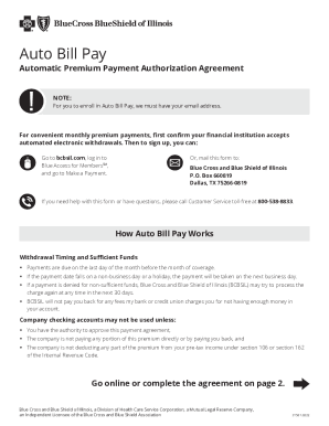 Fillable Online Auto Bill Pay Form for Individual Plans Fax Email Print ...
