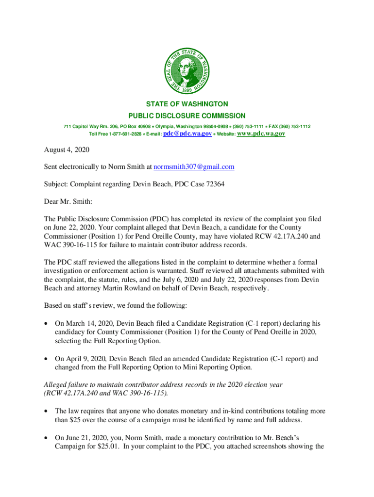 Fillable Online Pdc Wa - Fill Online, Printable, Fillable, Blank Fax Email Print - pdfFiller