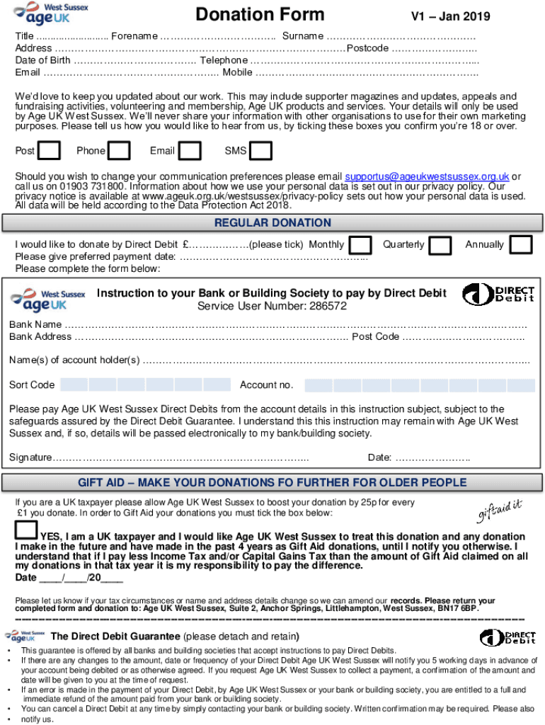 Fillable Online DONATION FORM - Movember Fax Email Print - pdfFiller
