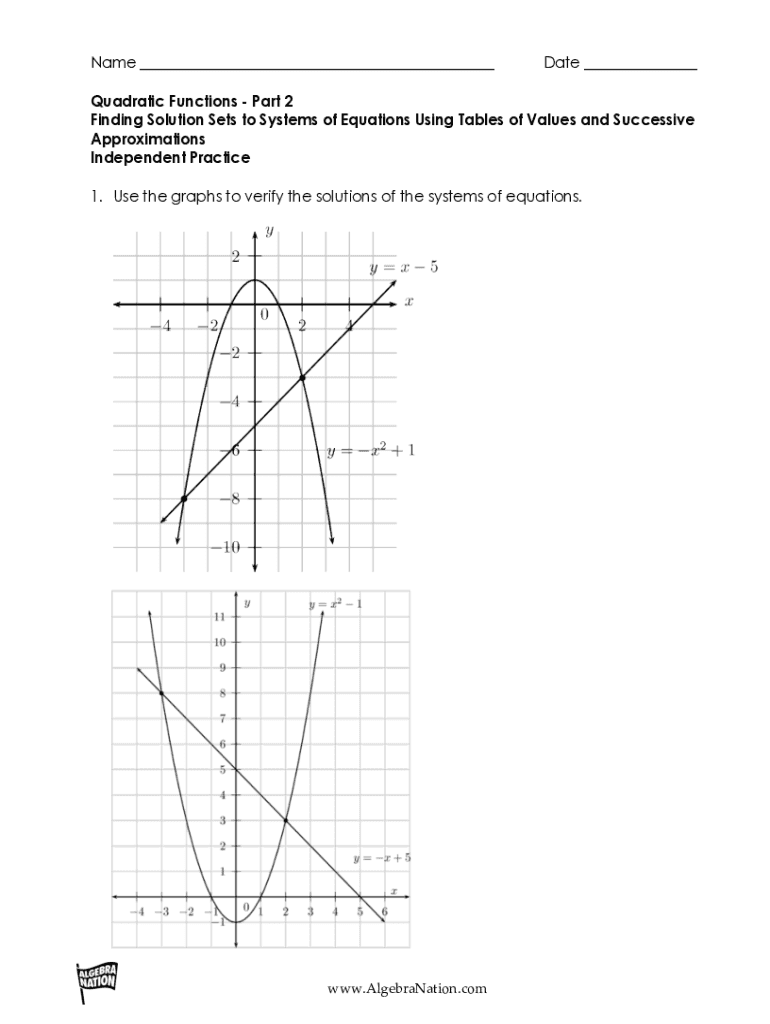 Fillable Online Writing Quadratic Equations From Graphs Worksheet Kuta ...