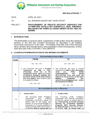 Fillable Online Bid Bulletin security manila - Duty Free Philippines ...