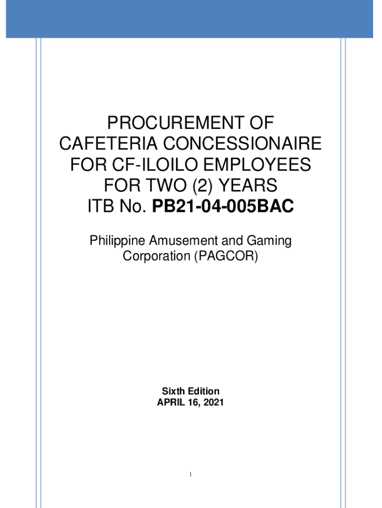 Fillable Online PBDs 6thEdition-Template as of 03152021 CF-ILOILO CAFETERIA (Final) Fax Email ...