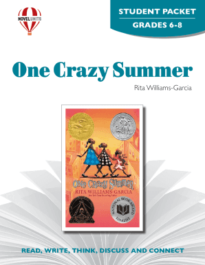 Fillable Online Unit Plan: One Crazy Summer by Rita Williams-Garcia ...