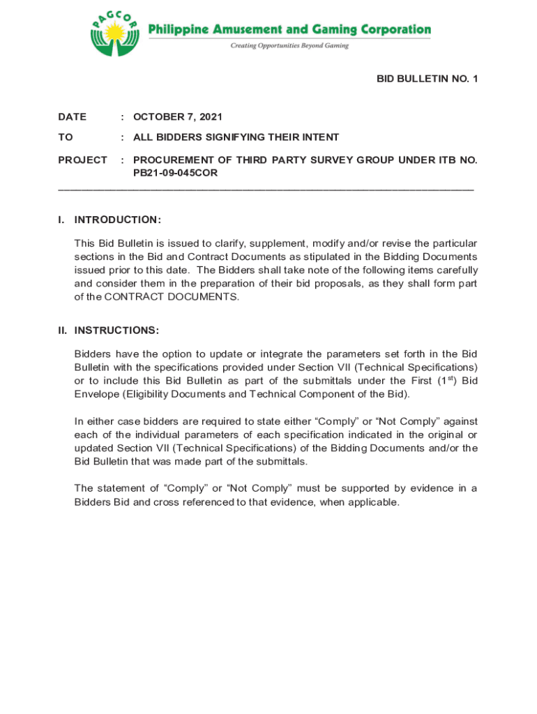 Fillable Online Bid Bulletin No. 1 - PB21-09-045COR KSM (esignedCRJF ...