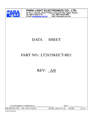 Fillable Online DATA SHEET PART NO.: LT2835KECT-BE1 REV: A/0 Fax Email ...
