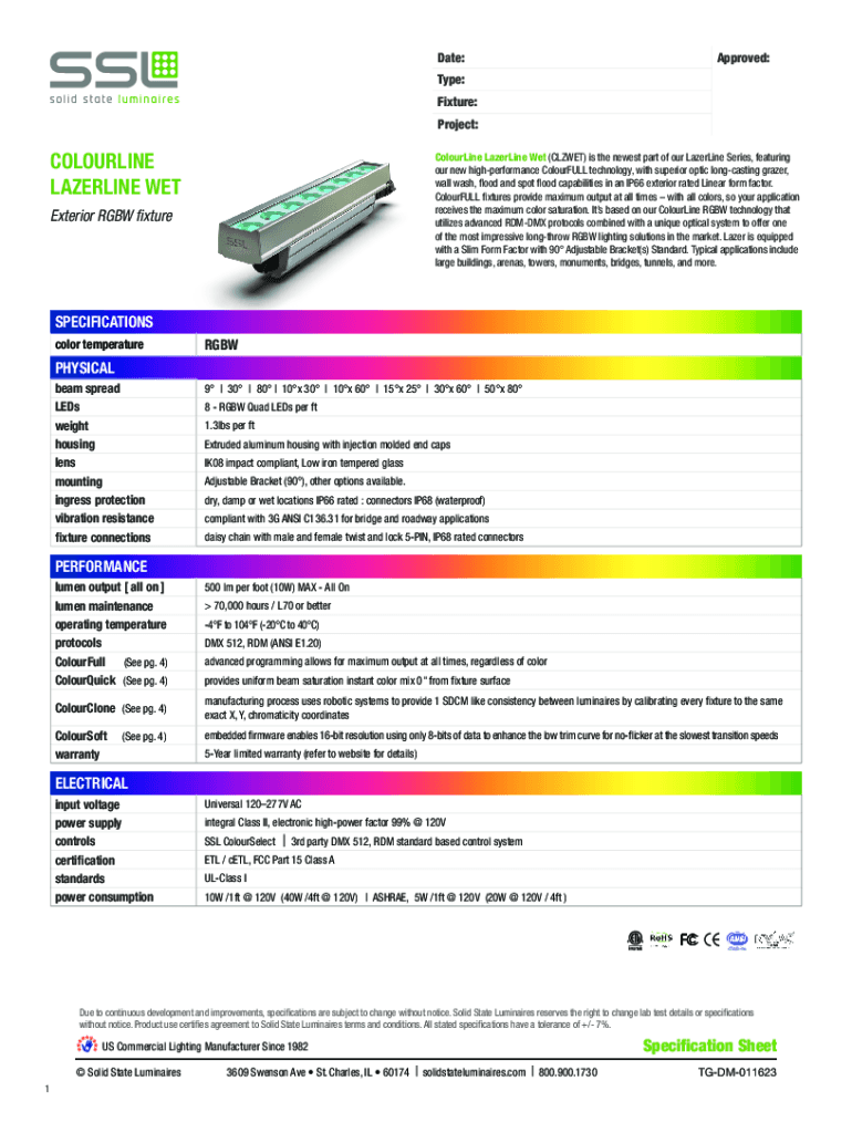 Fillable Online Solid State Luminaires introduces the LazerLine HC WET ...