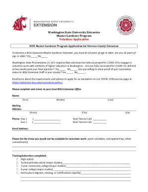 Fillable Online Washington State University Extension Master Gardener ...