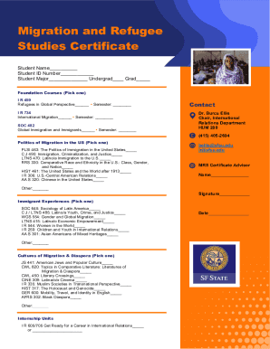 Fillable Online internationalrelations sfsu Migration and Refugee ...