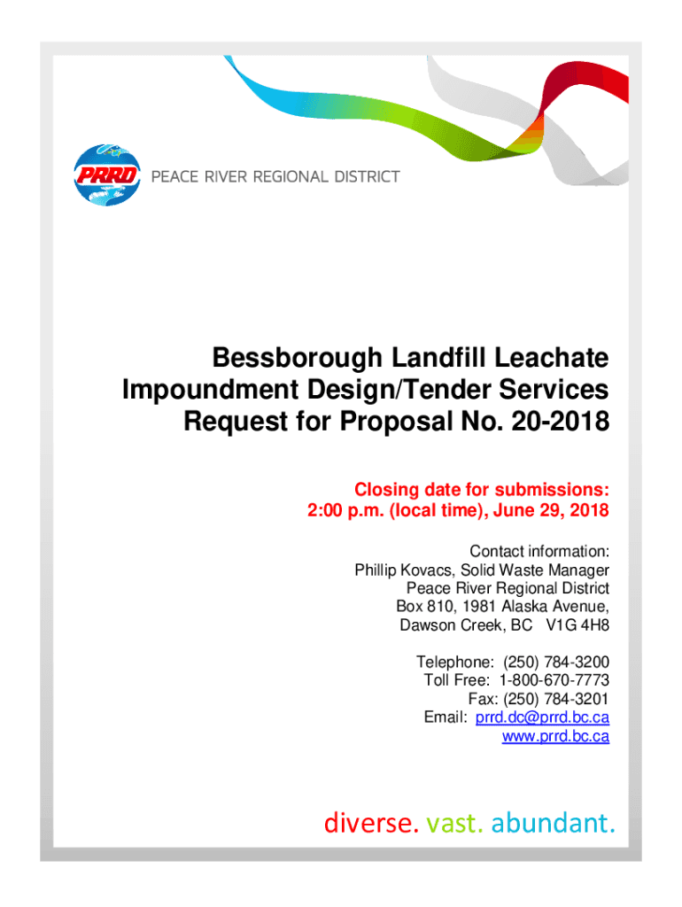 Fillable Online prrd bc Bessborough Landfill Leachate Impoundment ...