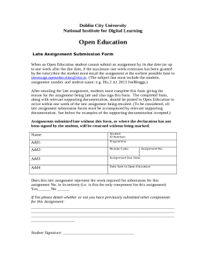 Late Assignment Submission - Dublin City University Doc Template ...