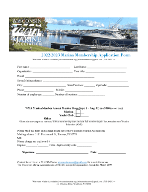 Fillable Online 2022/2023 Marina Membership Application Form Fax Email ...