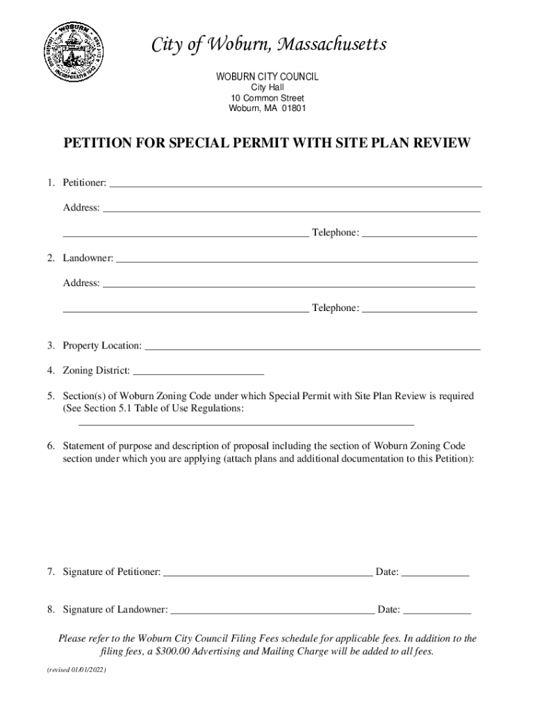 Fillable Online Special Permit Application Package - Marlborough-ma.gov ...