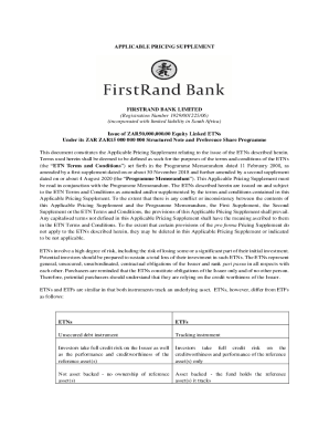 Fillable Online FIRSTRAND BANK LIMITED - JSE Client Portal Fax Email ...