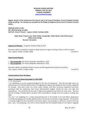 Fillable Online Heads: Present: Law, Public Safety, Comptroller, Public ...