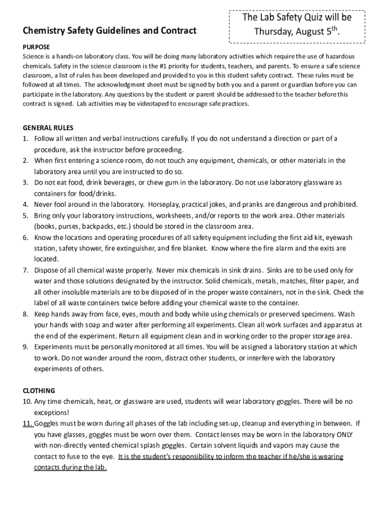 Fillable Online Lab Safety Rules and Contract - reduced.docx Fax Email Print - pdfFiller