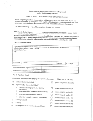 Fillable Online Application for a provisional statement to be granted under the ... - NET Fax ...