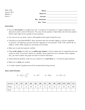 Fillable Online math osu Math 1148 Sample Final Exam AU17 - Studocu Fax ...