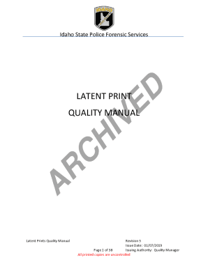 Fillable Online isp idaho Latent Prints Quality Manual Fax Email Print ...