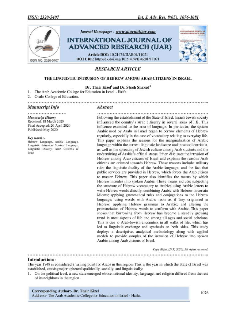 Fillable Online The Intrusive /r/, /j/, /w/Control English ...