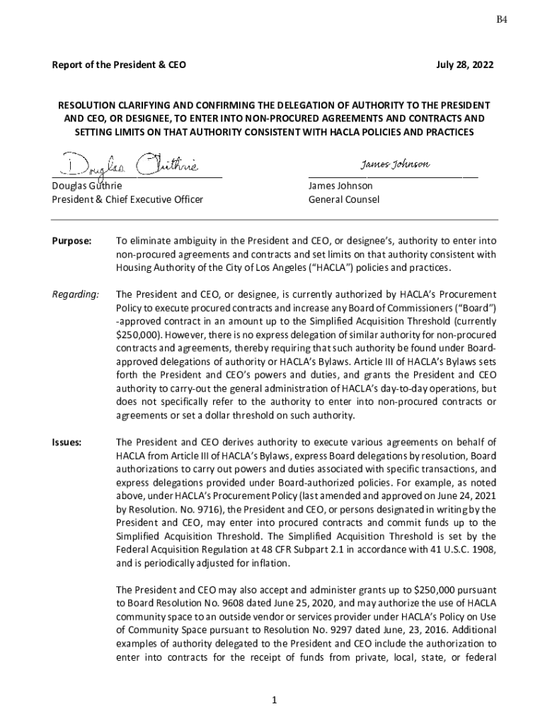 Fillable Online Board Report - Delegation of Authority Draft v5 Fax ...