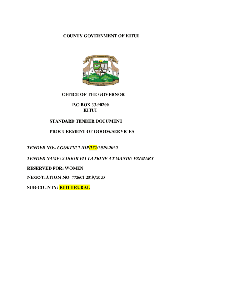 Fillable Online TENDER SECURITY FORM Fax Email Print - pdfFiller