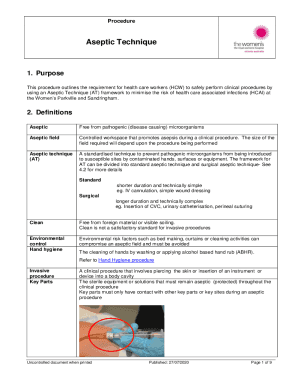 Fillable Online Aseptic Technique: Uses, Benefits, and Complications ...