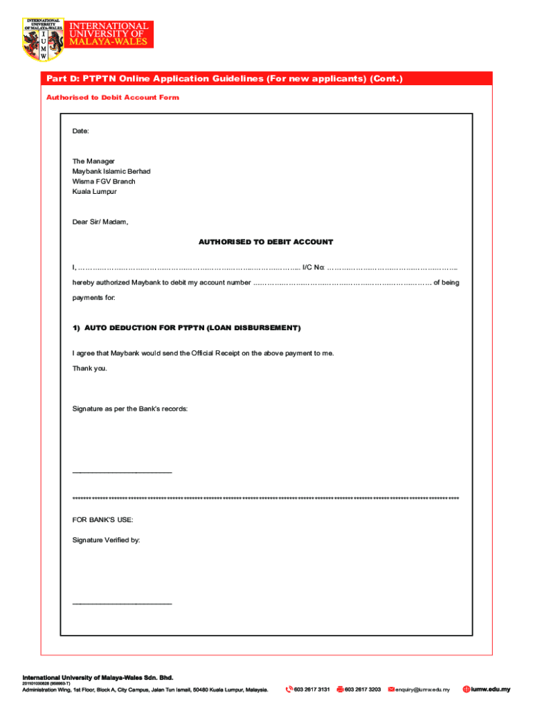 Fillable Online PTPTN ONLINE APPLICATION GUIDELINES (For new ... - MMU ...