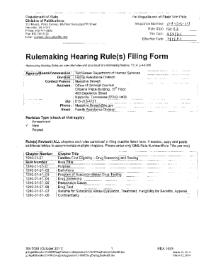 Fillable Online 1 Public Necessity Rules of Department of Finance and ...