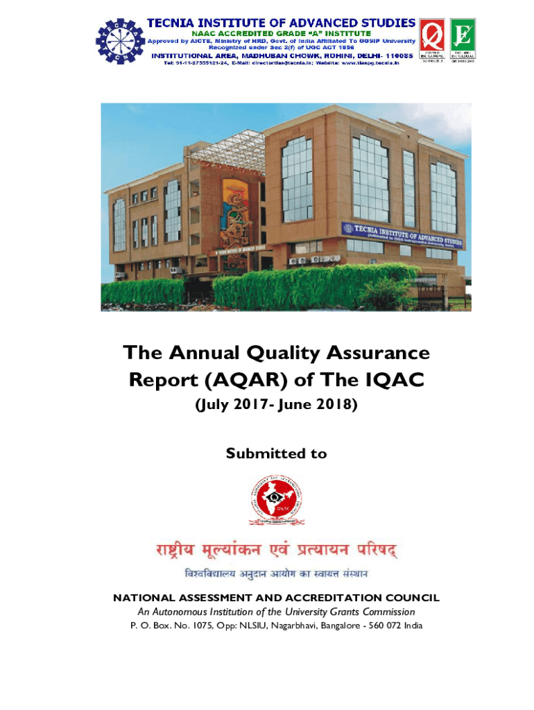 Fillable Online tiaspg tecnia The Annual Quality Assurance Report (AQAR ...