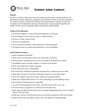 Fillable Online Science Safety Contract - AWS Fax Email Print - pdfFiller