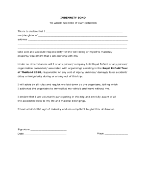 Fillable Online form of indemnity-cum-declaration with undertaking Fax ...