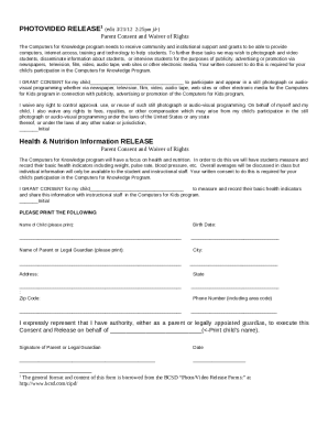Photo, Video, and Audio - CONSENT AND RELEASE Doc Template | pdfFiller